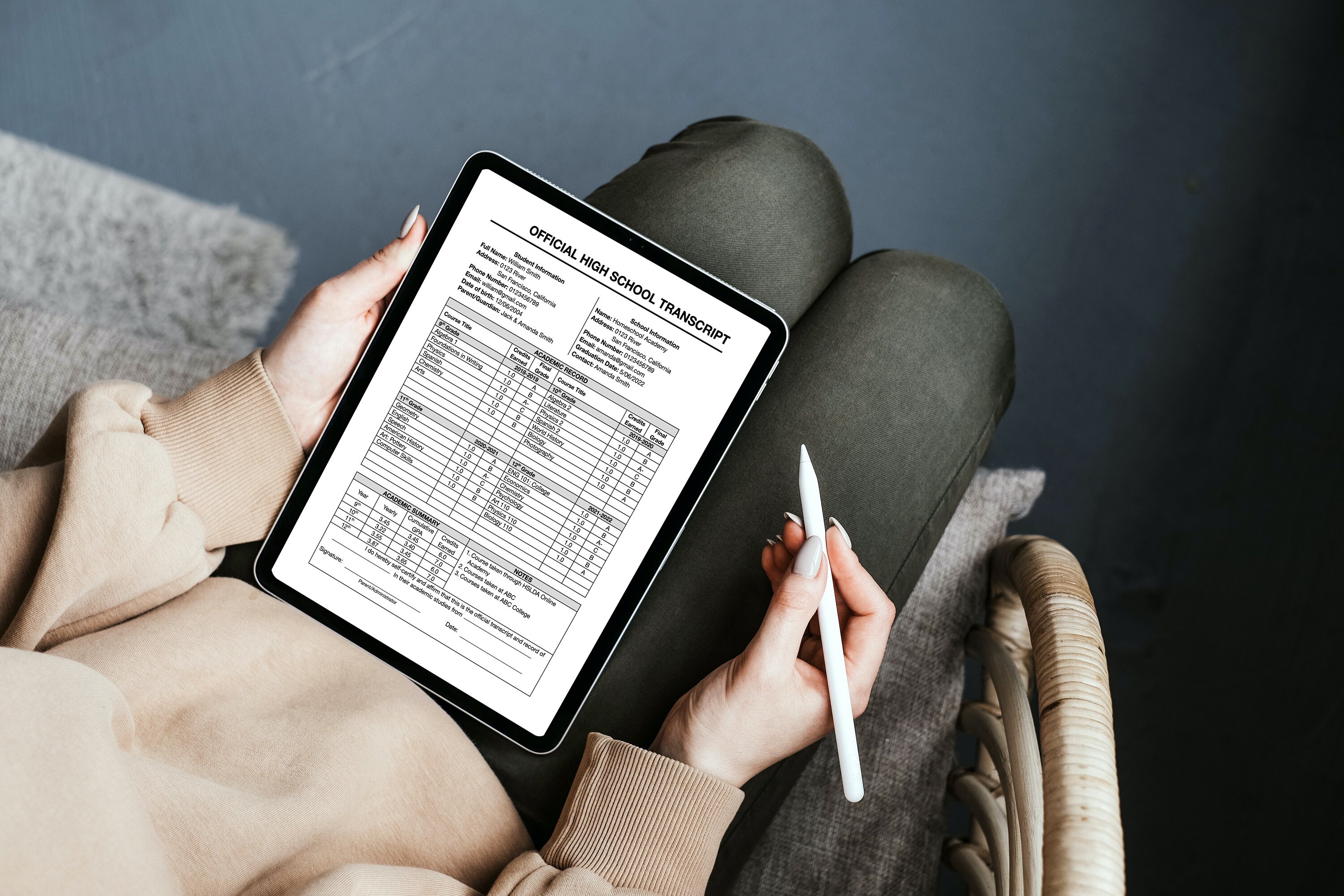 Fillable Printable High School Transcript Template, MS Word Simple ...