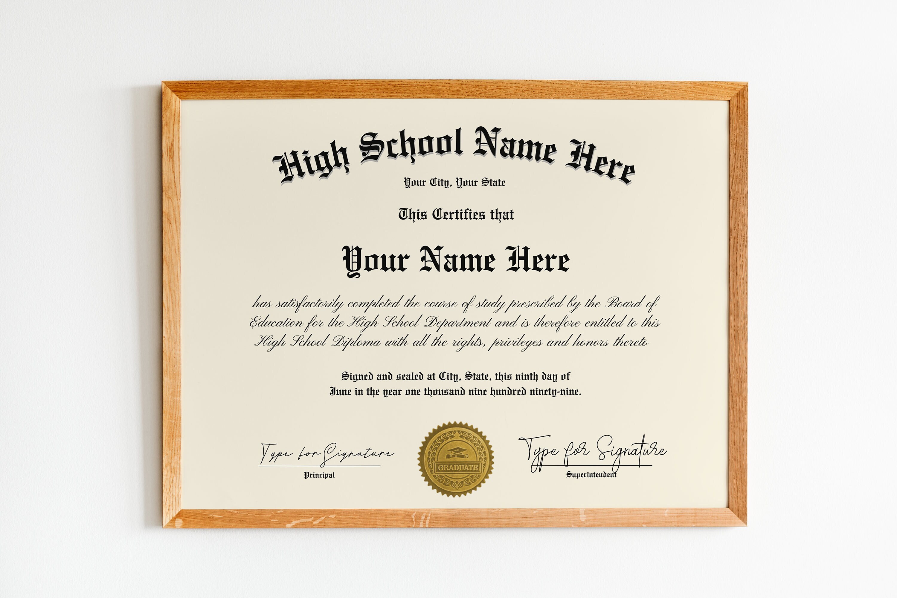 High School Diploma Template, the Best Classic Homeschool Diploma ...
