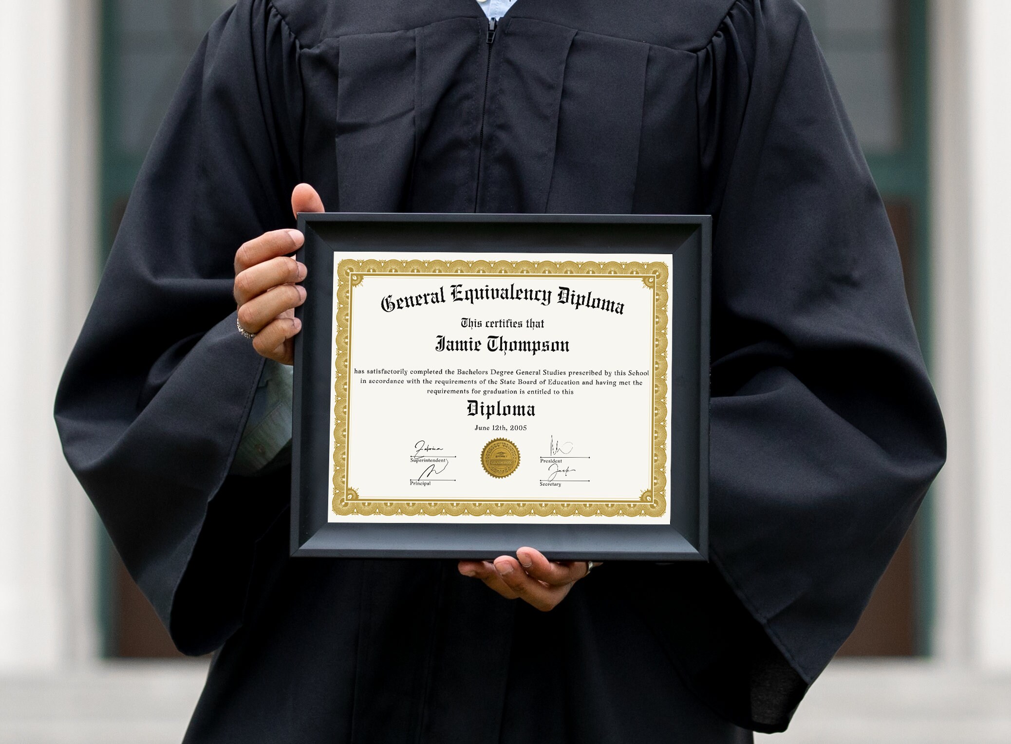 Customizable High School Diploma Template, General Equivalency Diploma ...