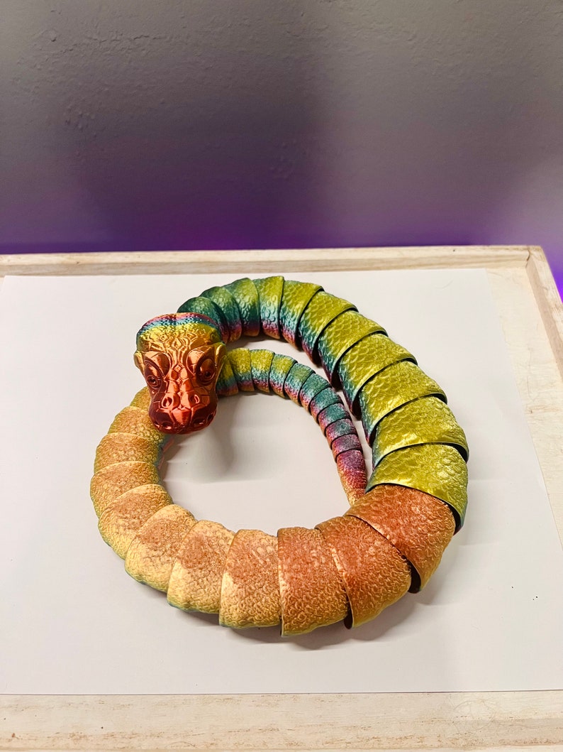 Articulated Cute Ball Python 3D Printed Sensory Toy - Etsy