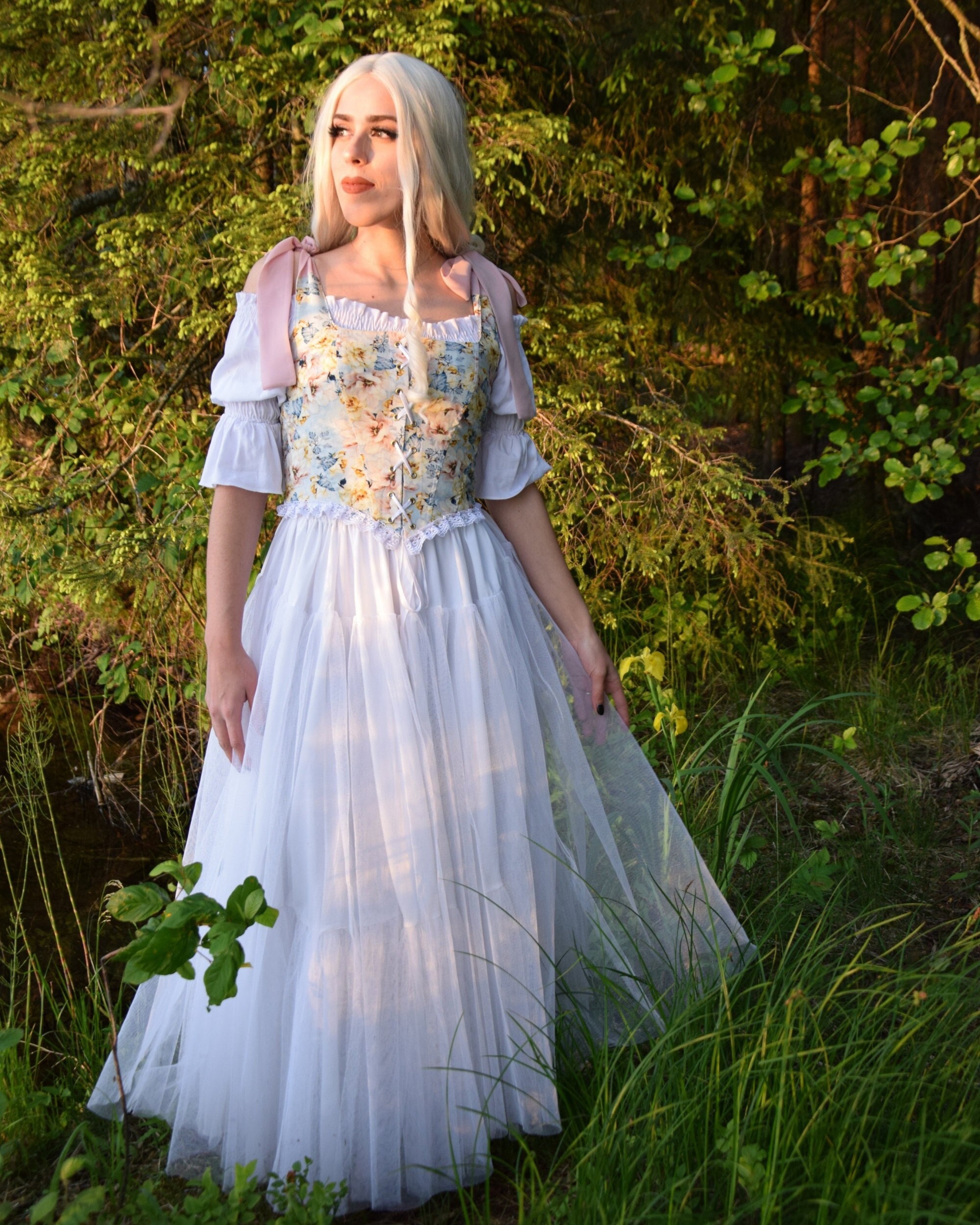 Front Lace Corset Top | Handmade Flowers Renaissance Corset Top ...