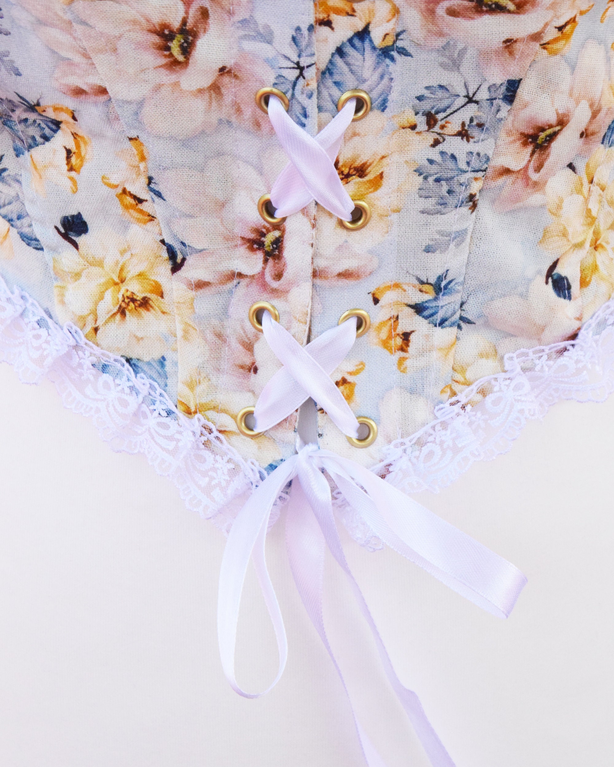 Front Lace Corset Top | Handmade Flowers Renaissance Corset Top ...