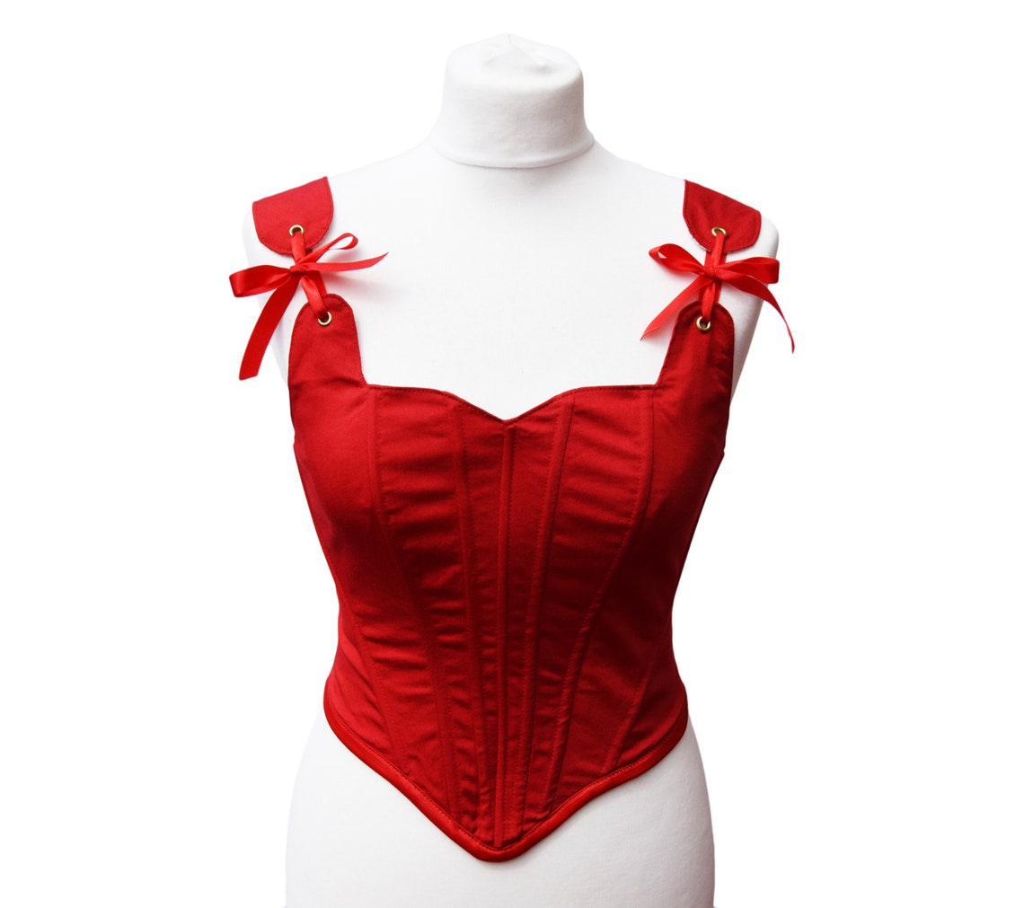 Back Lace Corset Top Handmade Red Renaissance Corset Top Medieval ...