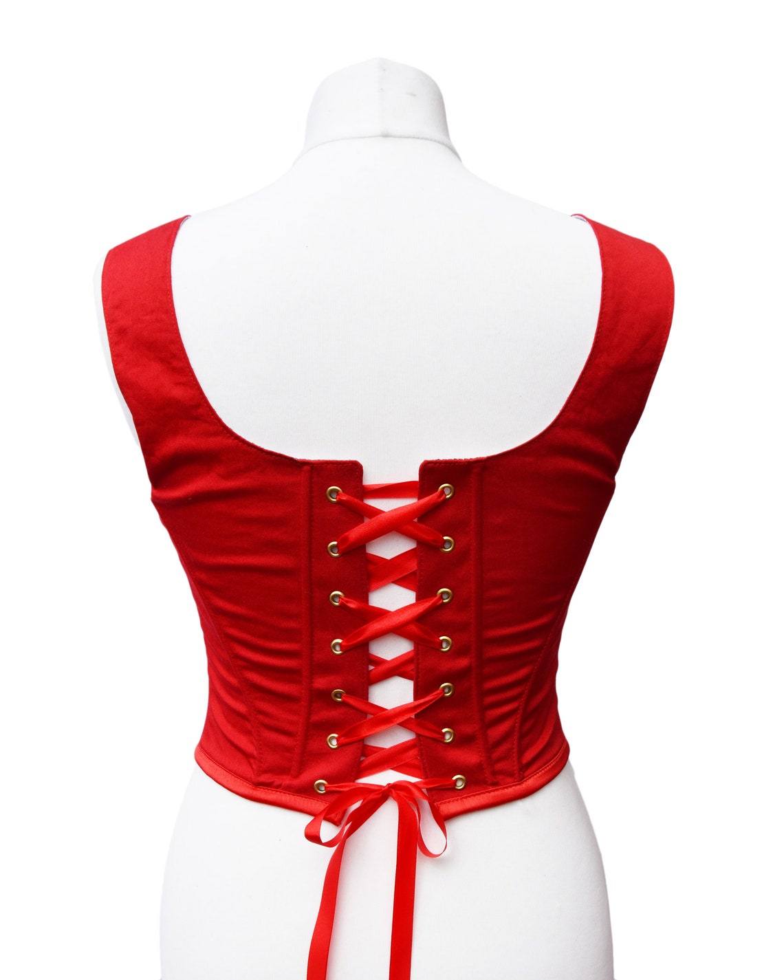 Back Lace Corset Top Handmade Red Renaissance Corset Top Medieval ...