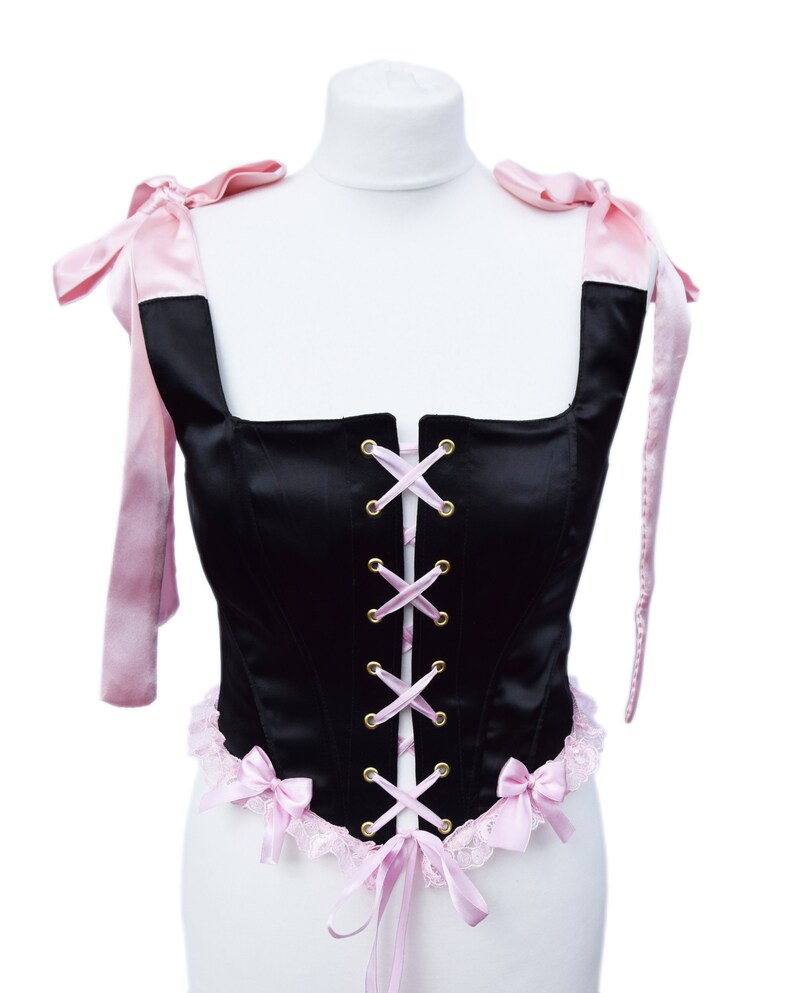 Renaissance Black Pink Corset Top | Fairy Princess Corset | Modern ...