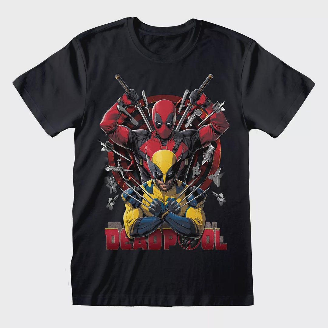 Official Deadpool 3 Deadpool & Wolverine Weapons T-shirt – Marvel ...