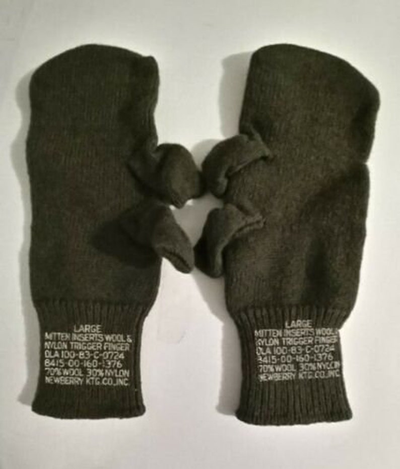 U.S. Military Cold Weather Trigger Finger Mittens With Liner - Size ...