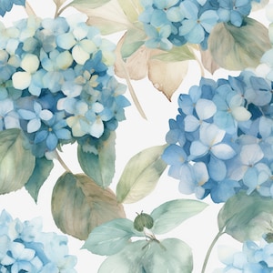 Watercolor Blue Hydrangeas - Etsy