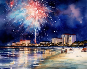 Watercolor Nantucket on the Beach - Etsy