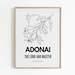 Printable Adonai Wall Art, Instant Download Christian Scripture, Bible ...