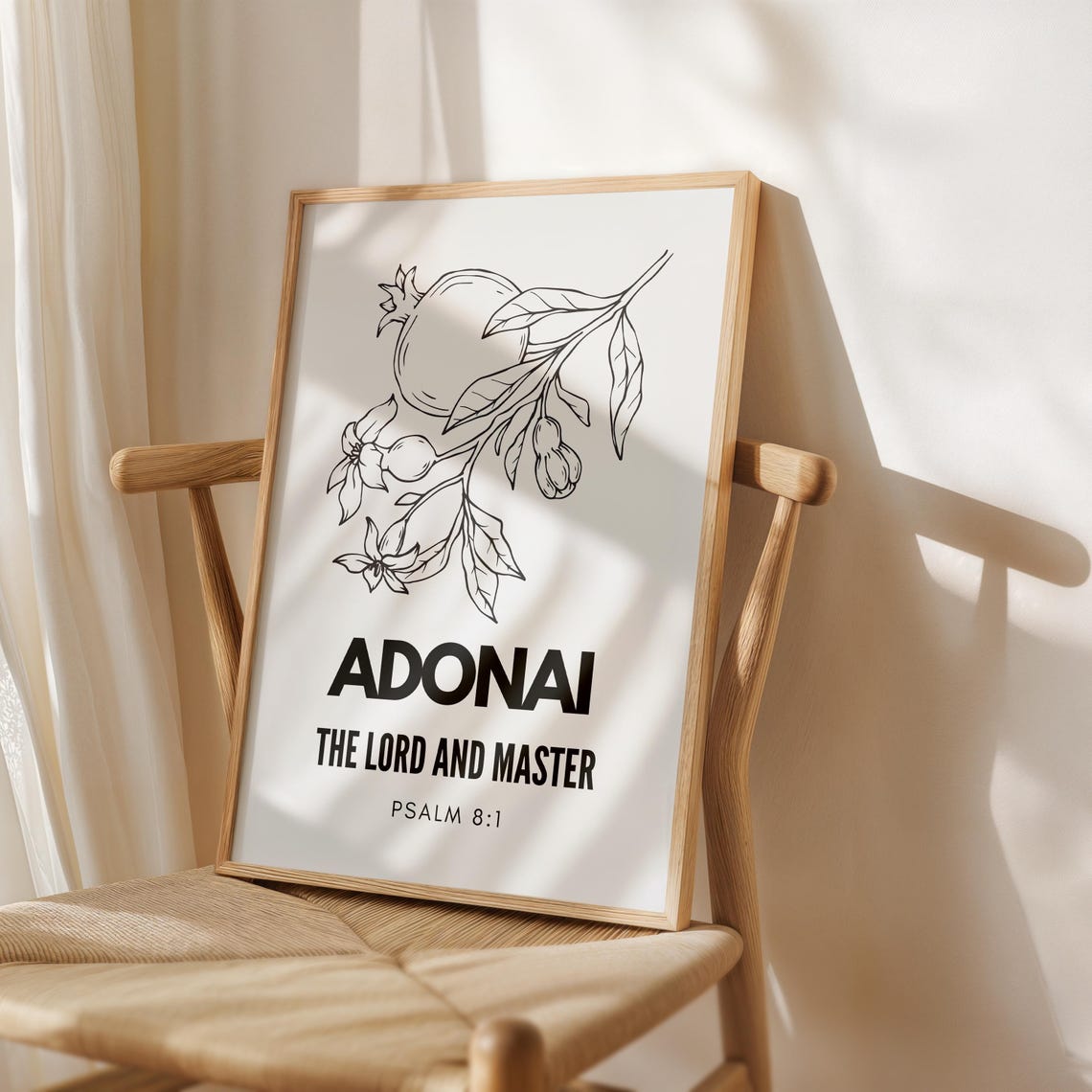 Printable Adonai Wall Art, Instant Download Christian Scripture, Bible ...