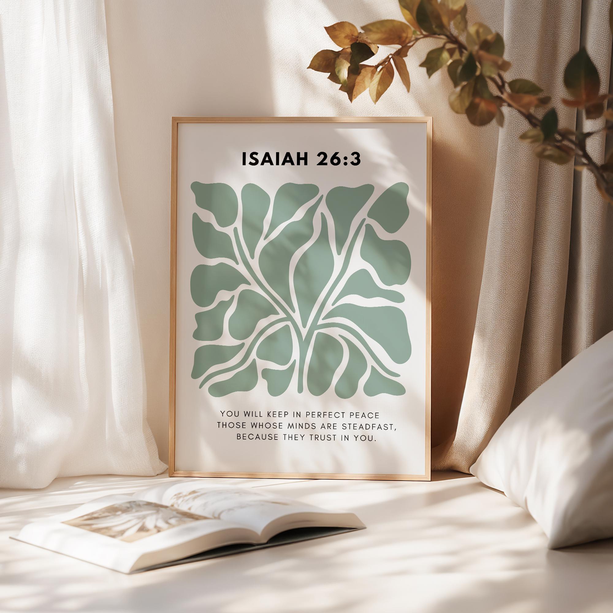 Isaiah 26:3 Scripture Print, Boho Christian Wall Art (digital Download ...