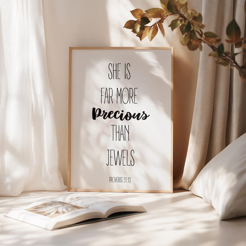 Proverbs 31:10 She is Far More Precious Than Jewels, Bible Verse ...