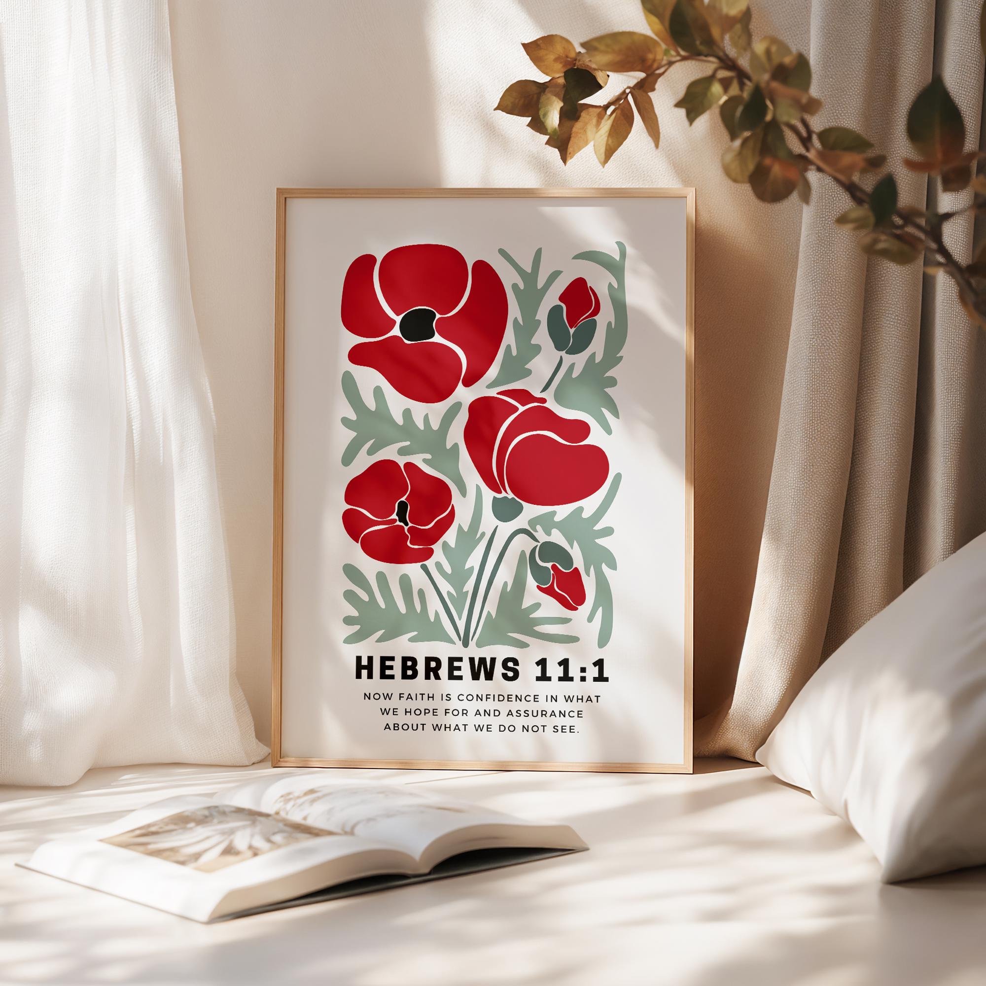 Printable Hebrews 11:1 Wall Art, Instant Download Christian Scripture ...