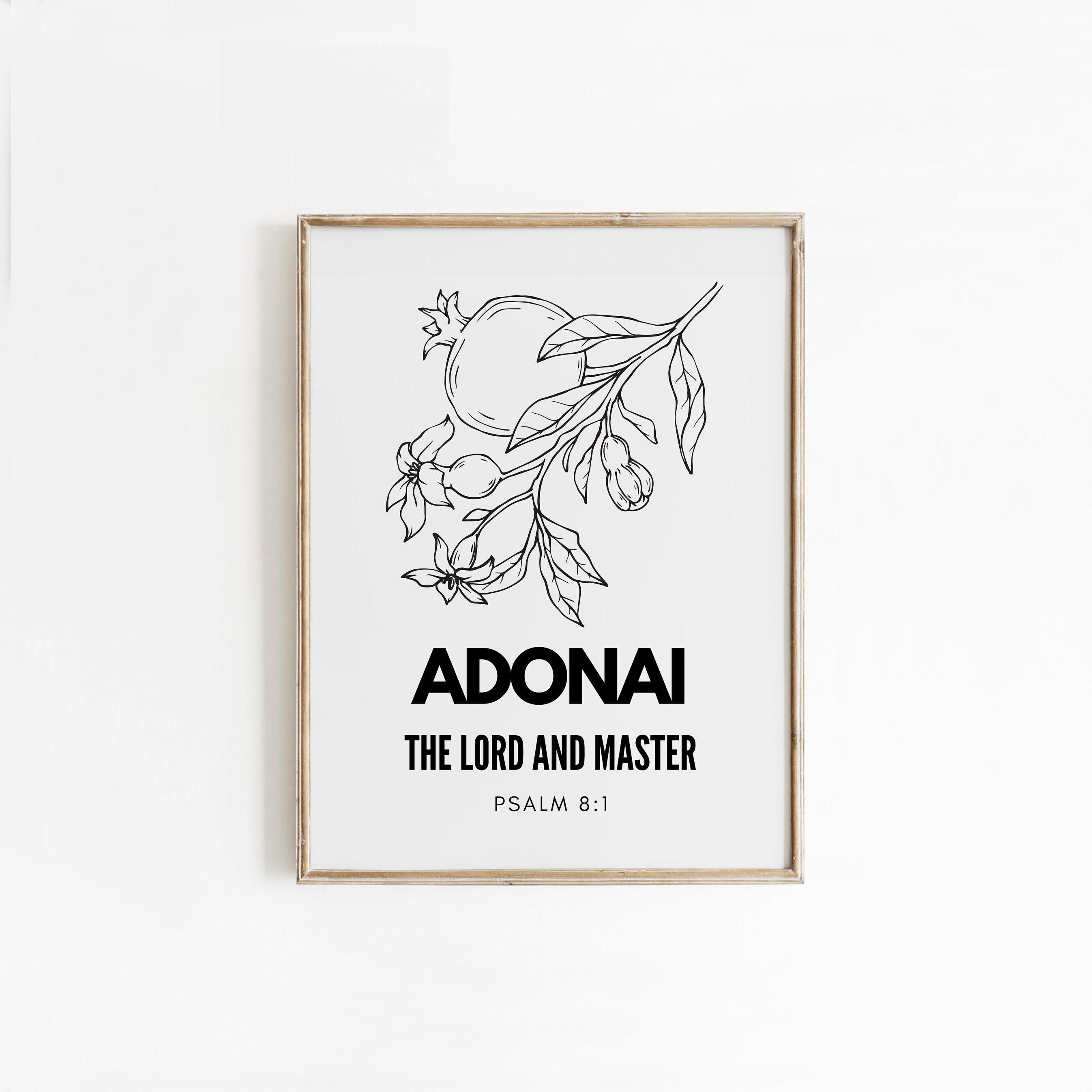Printable Adonai Wall Art, Instant Download Christian Scripture, Bible ...