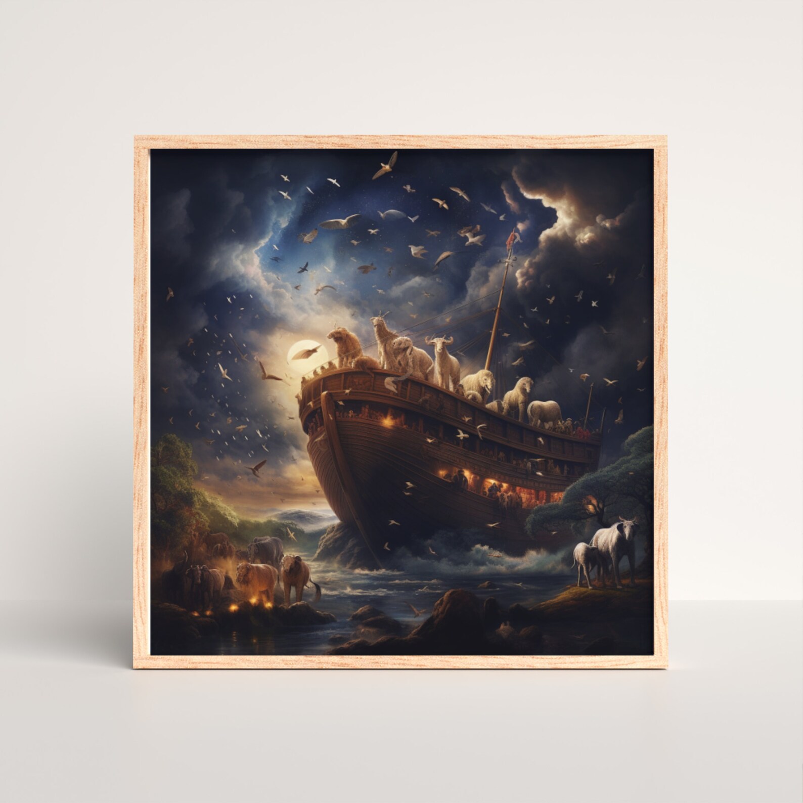 Abstract Noah's Ark Painting of Noah's Ark Faith and Belief in God ...