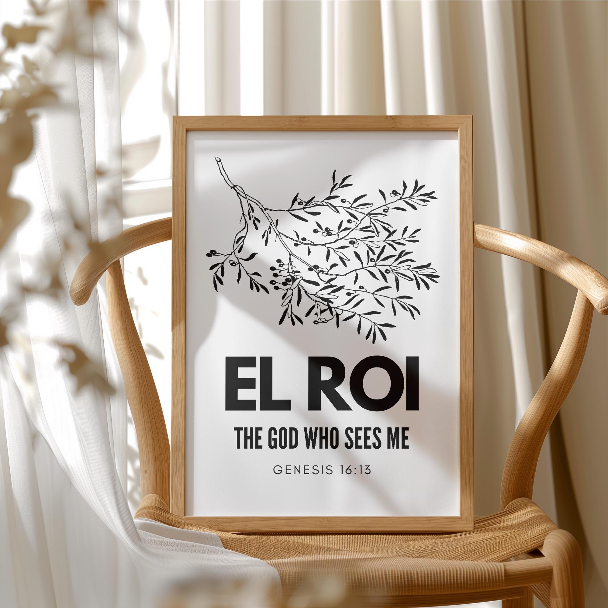 Printable El Roi Wall Art, Instant Download Christian Scripture, Bible ...