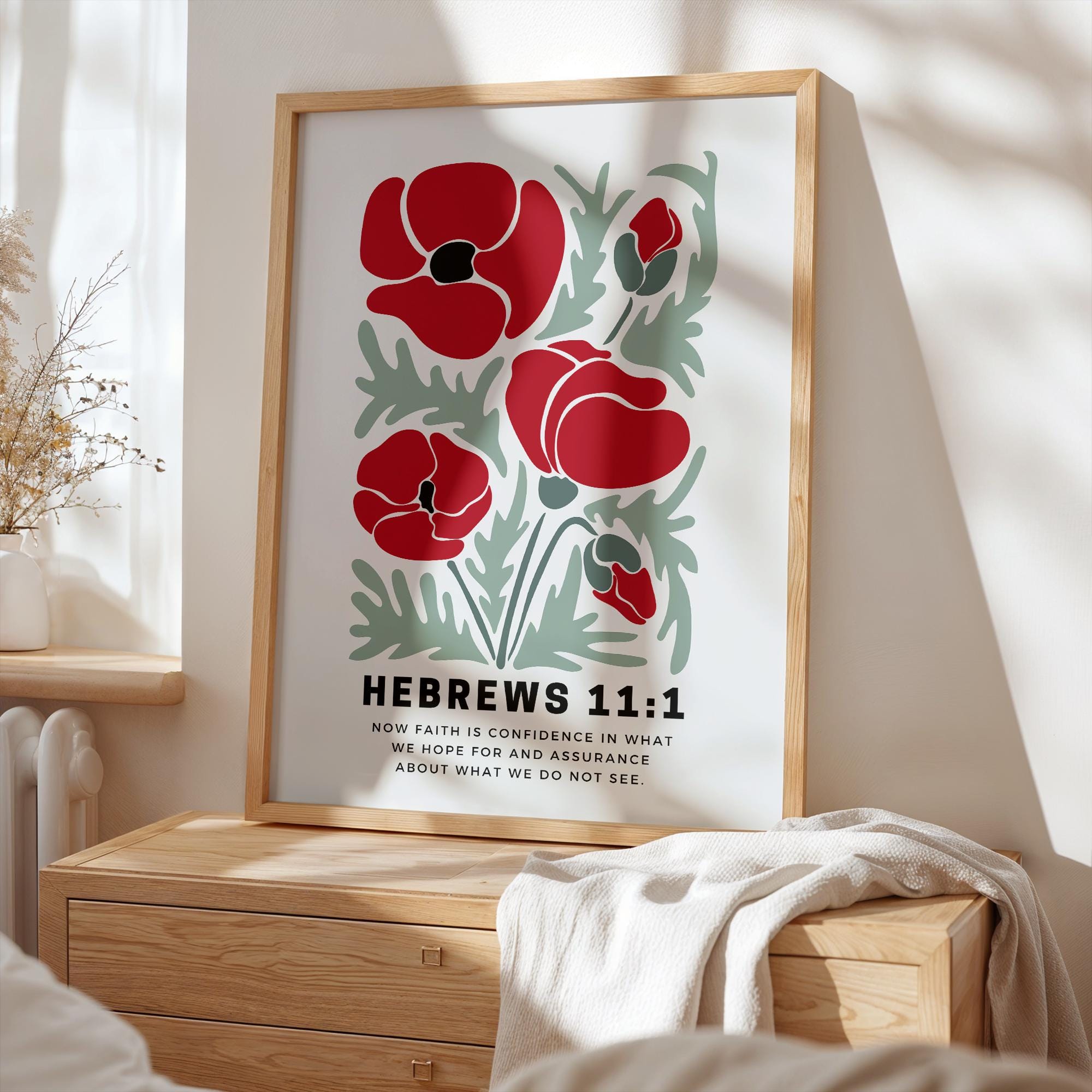 Printable Hebrews 11:1 Wall Art, Instant Download Christian Scripture ...