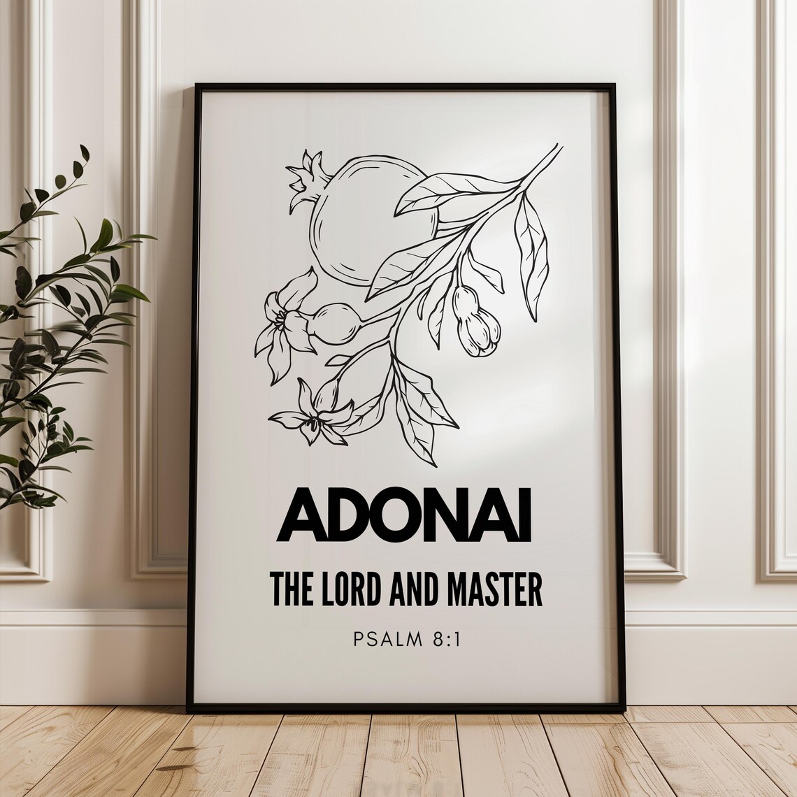 Printable Adonai Wall Art, Instant Download Christian Scripture, Bible ...