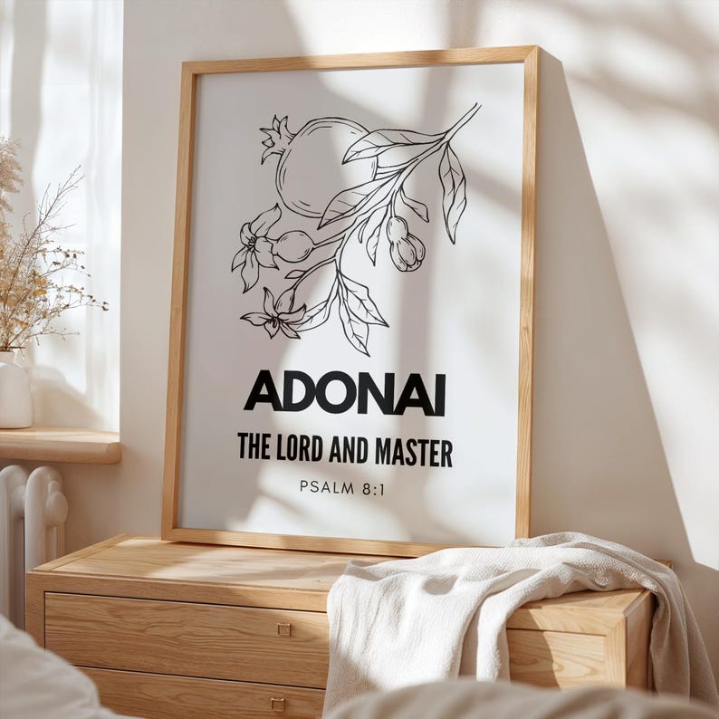 Printable Adonai Wall Art, Instant Download Christian Scripture, Bible ...
