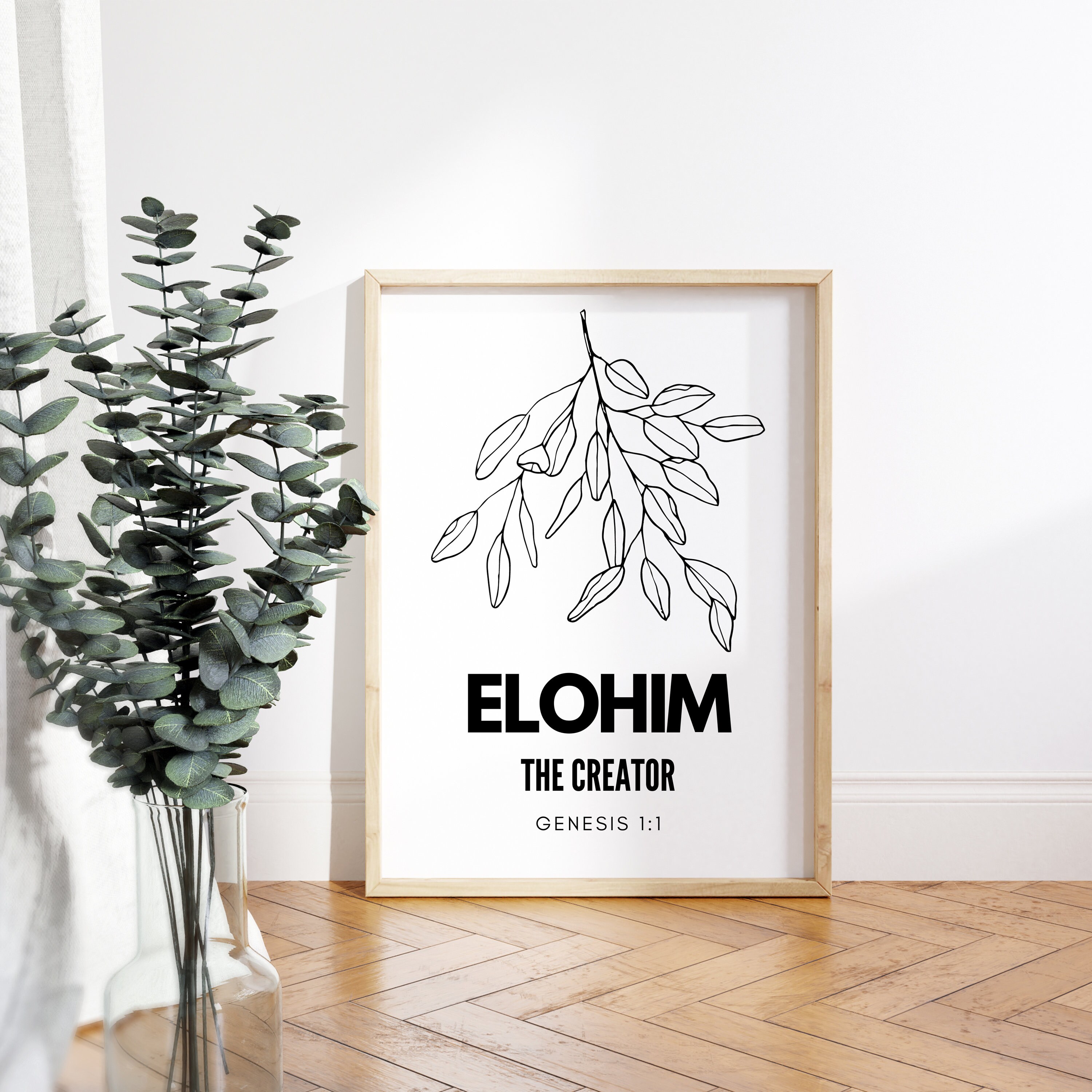 Printable Elohim Wall Art, Instant Download Christian Scripture, Bible ...