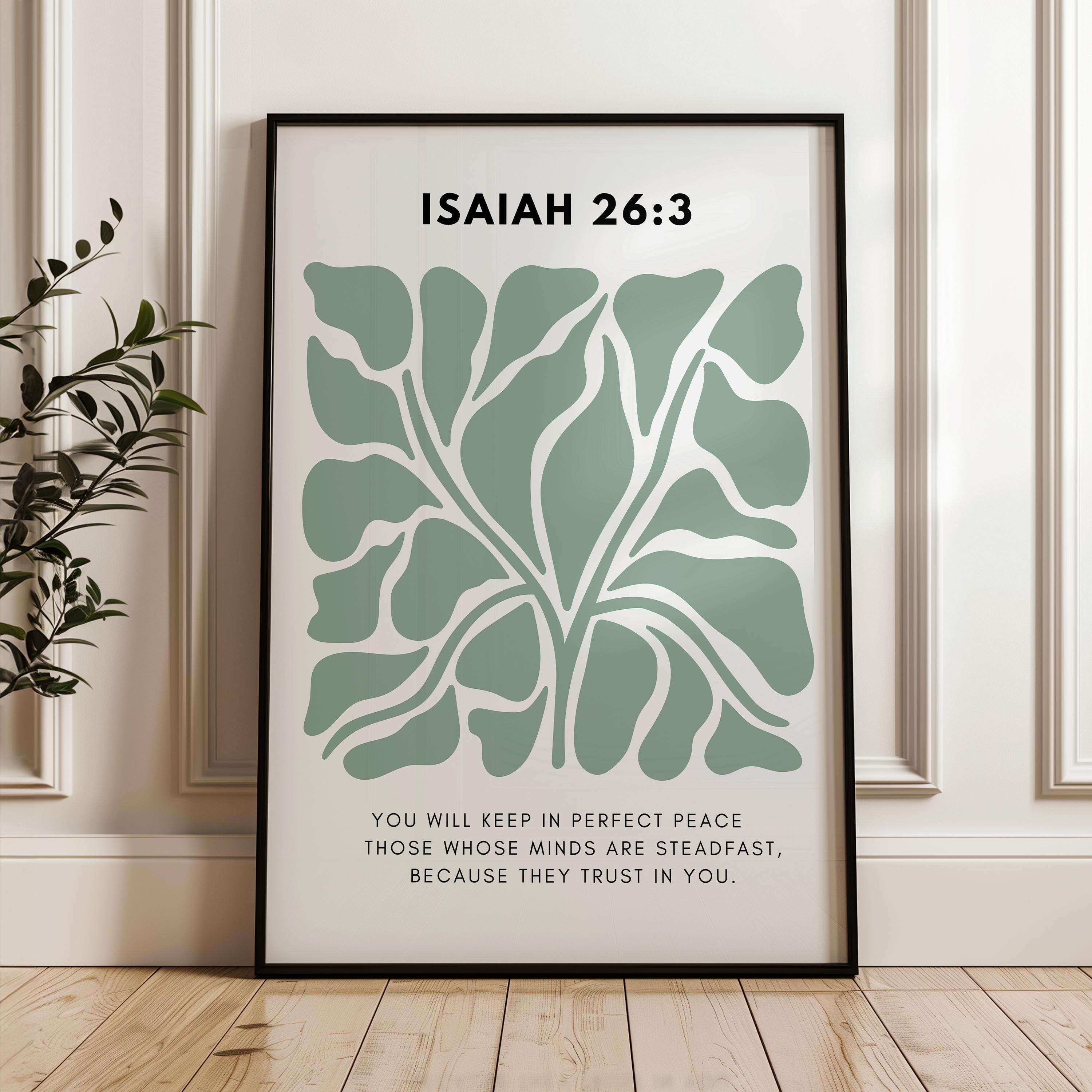 Isaiah 26:3 Scripture Print, Boho Christian Wall Art (digital Download ...