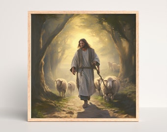 Parable of the Lost Sheep Jesus Art Luke 15 Bible Verse Art, Christian ...