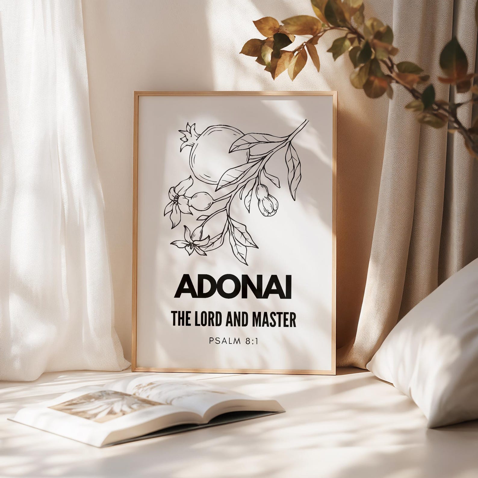 Printable Adonai Wall Art, Instant Download Christian Scripture, Bible ...