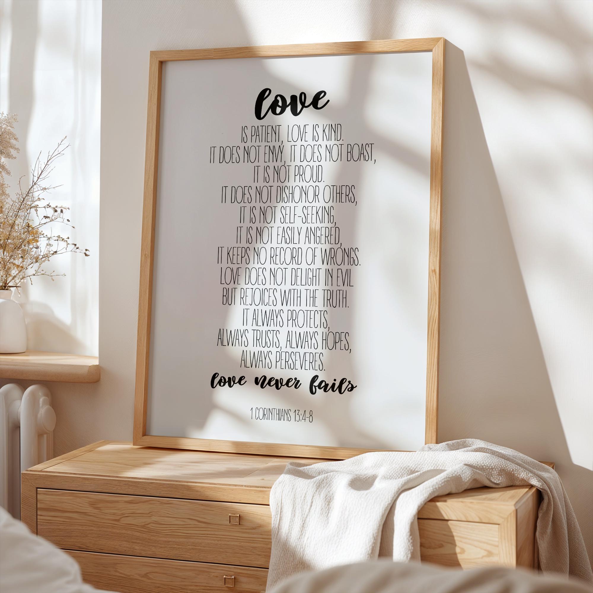 1 Corinthians 13:4-8, Love is Patient Love is Kind, Bible Verse ...
