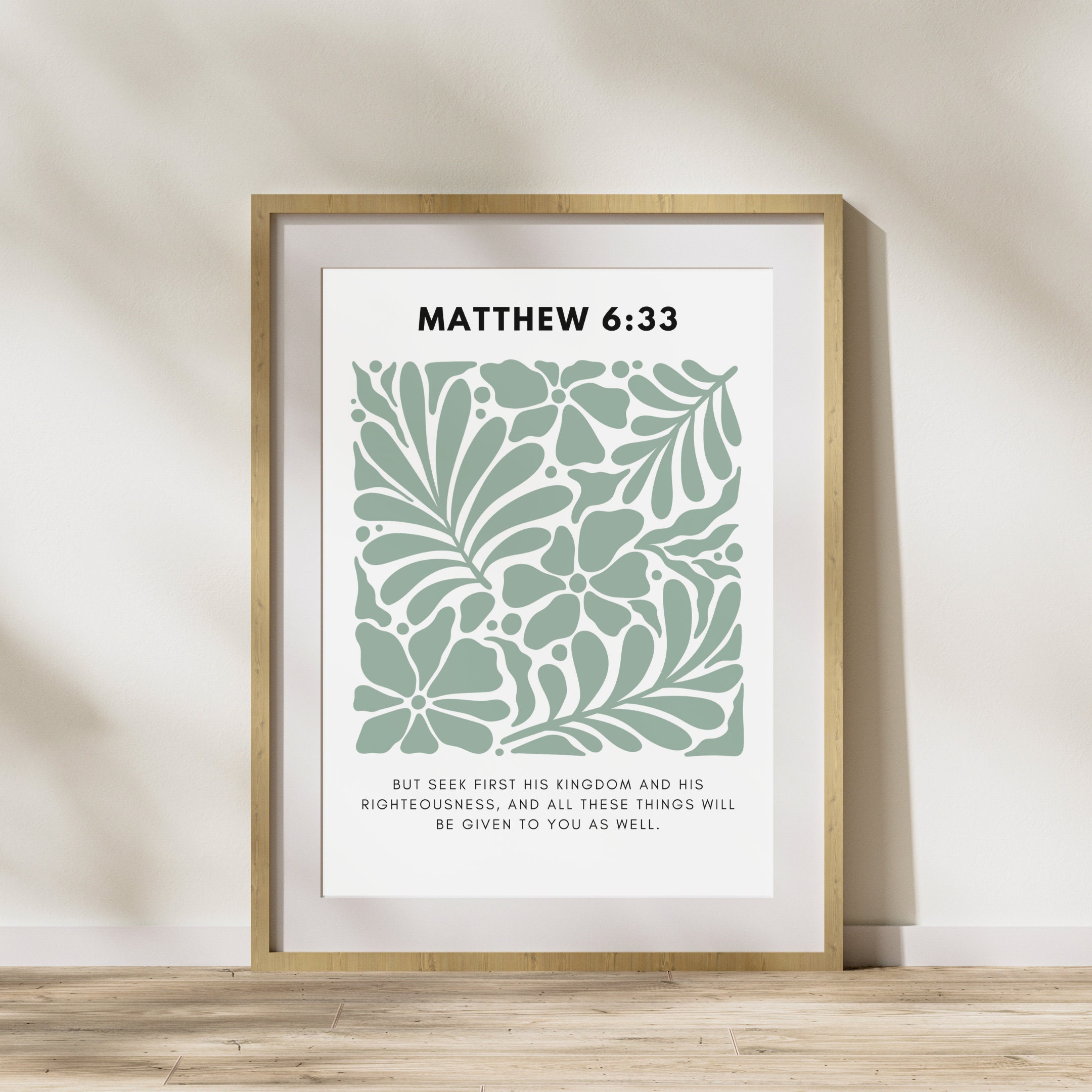 Printable Matthew 6:33 Wall Art, Instant Download Christian Scripture ...
