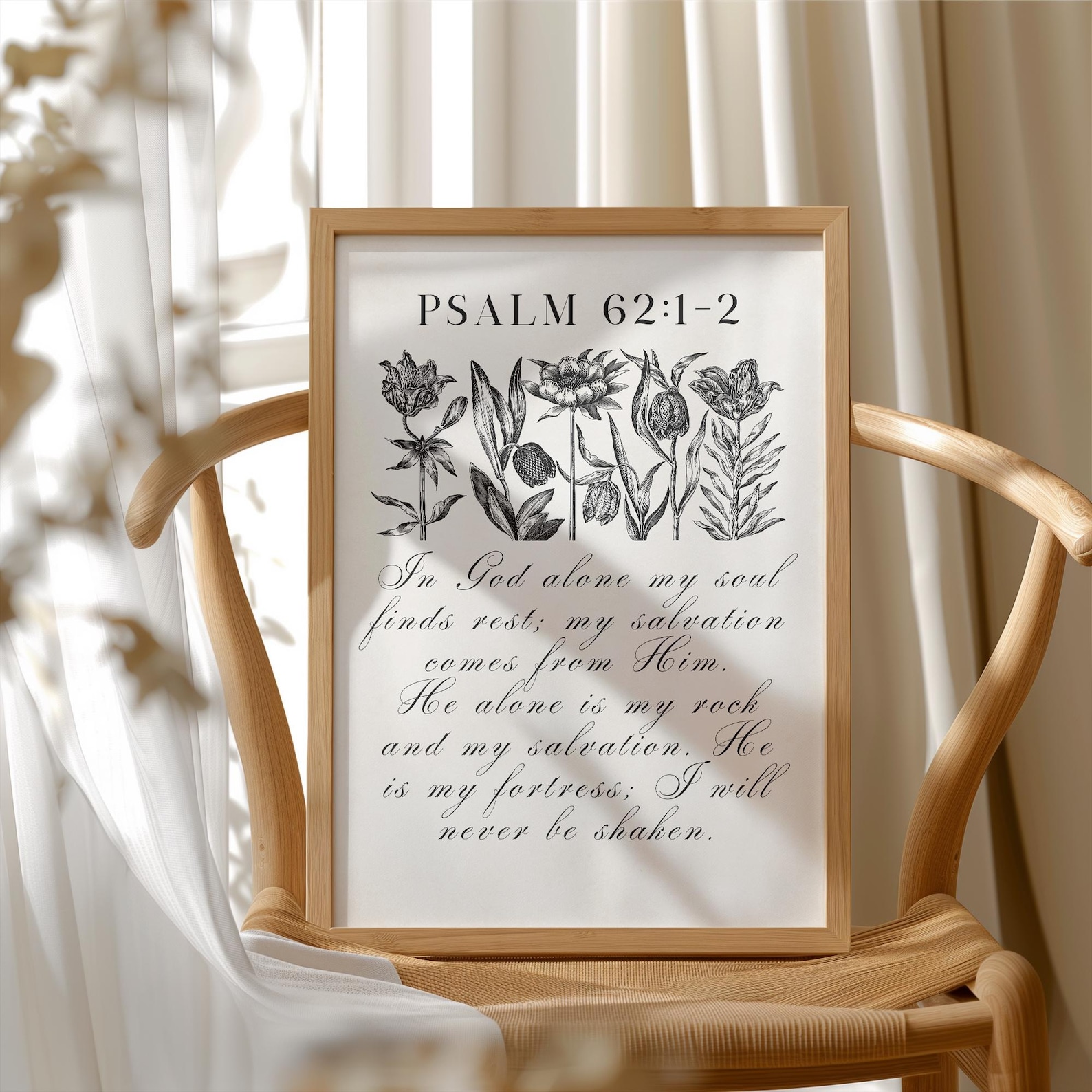 Psalm 62:1-2 Wall Art Vintage Christian Christian Scripture Bible Verse ...