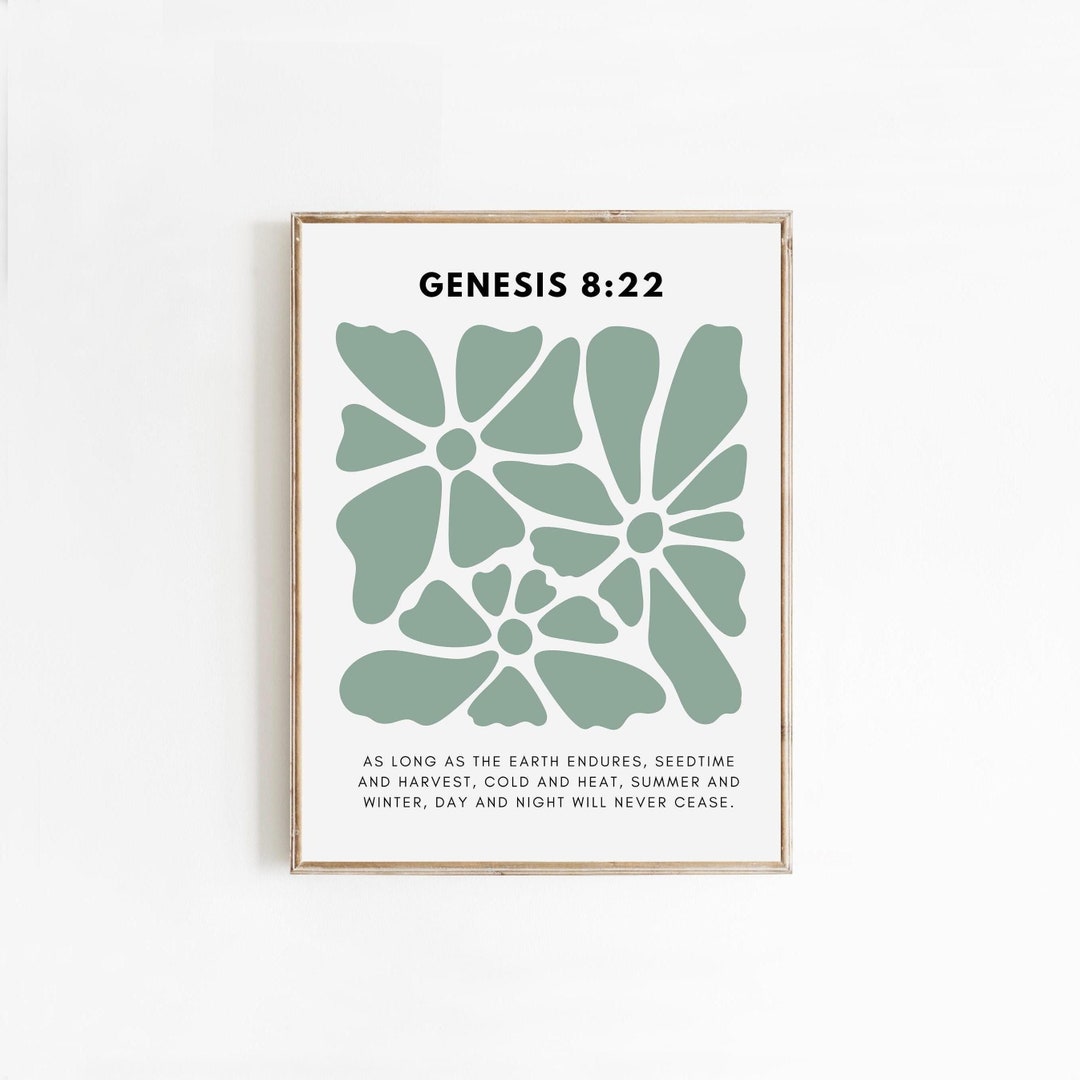 Printable Genesis 8:22 Wall Art, Instant Download Christian Scripture ...