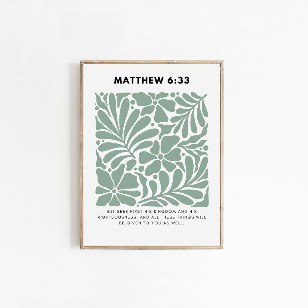 Printable Matthew 6:33 Wall Art, Instant Download Christian Scripture ...