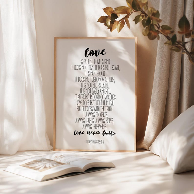 1 Corinthians 13:4-8, Love is Patient Love is Kind, Bible Verse ...