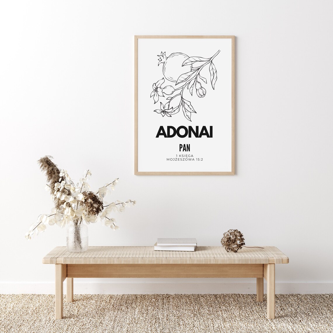 Printable Adonai Wall Art, Instant Download Christian Scripture, Bible ...