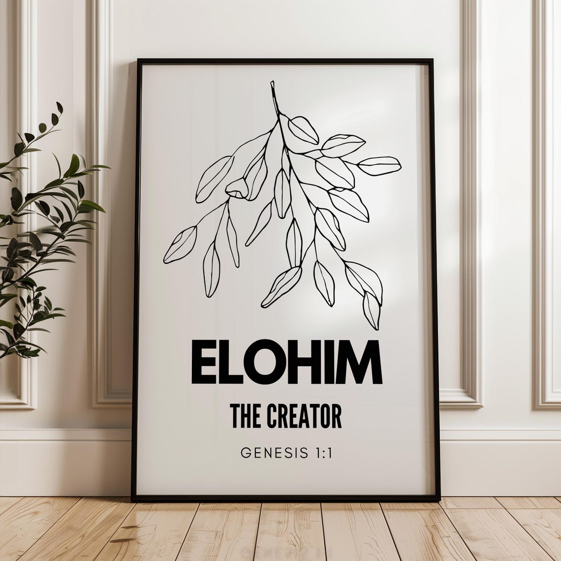Elohim Christian Scripture Print: Boho Bible Verse Wall Art (digital ...