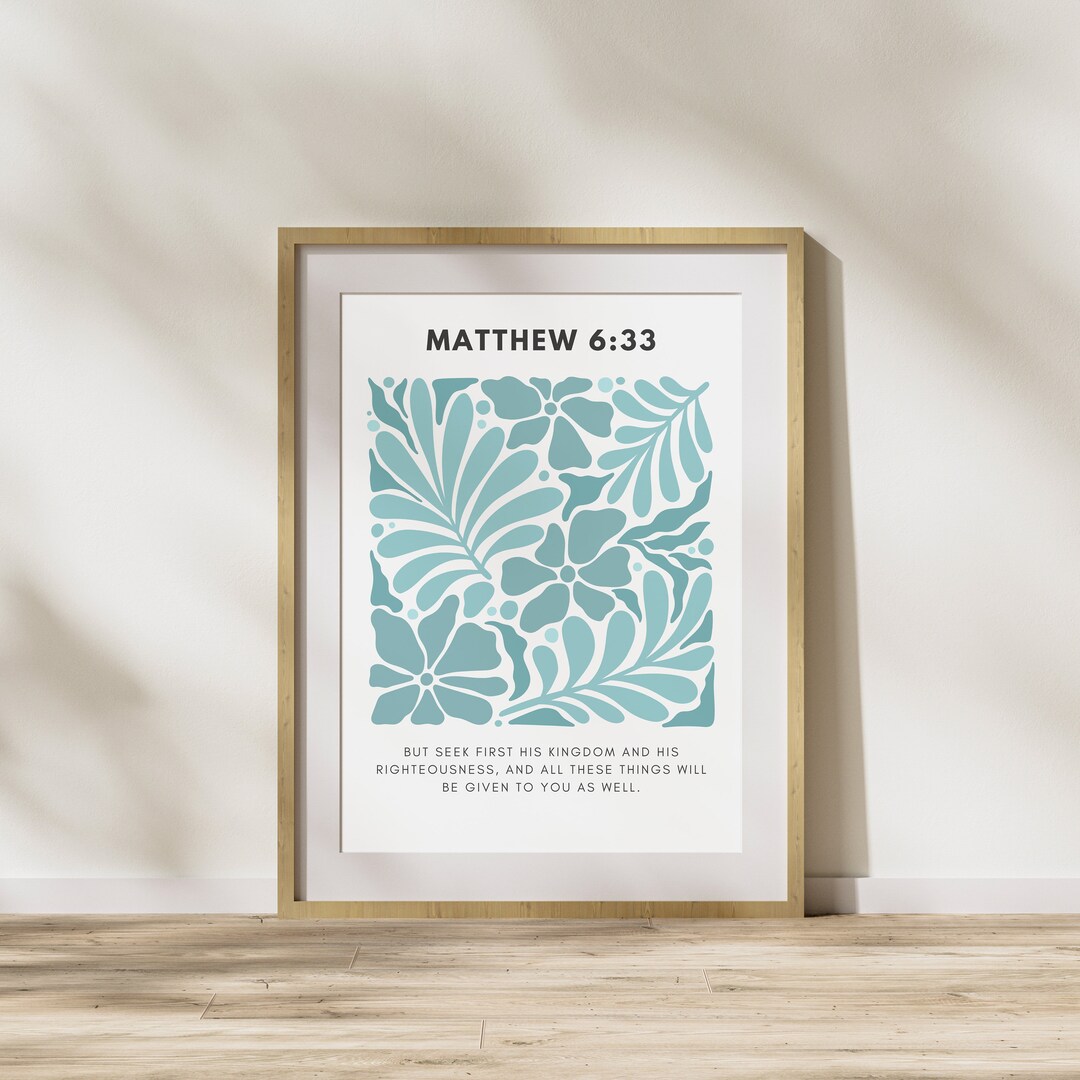 Printable Matthew 6:33 Wall Art, Instant Download Christian Scripture ...
