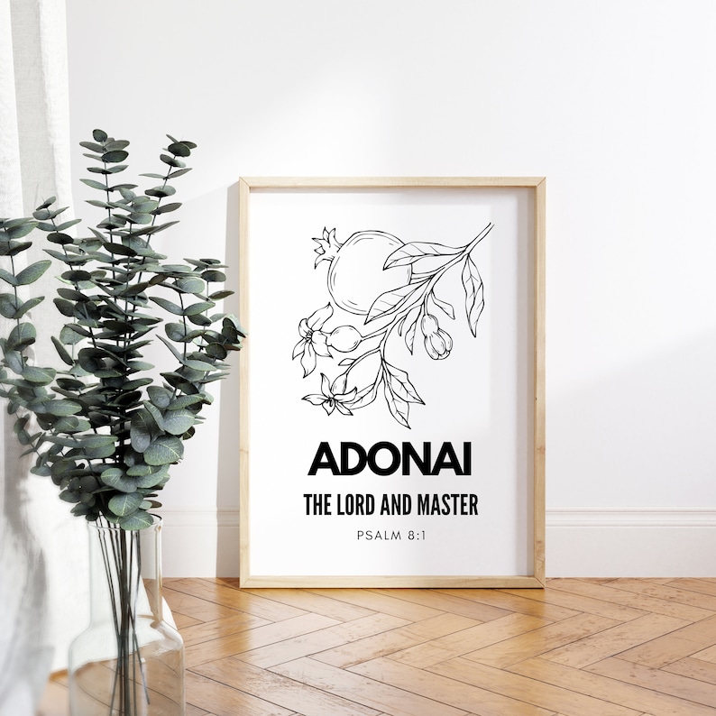 Printable Adonai Wall Art, Instant Download Christian Scripture, Bible ...
