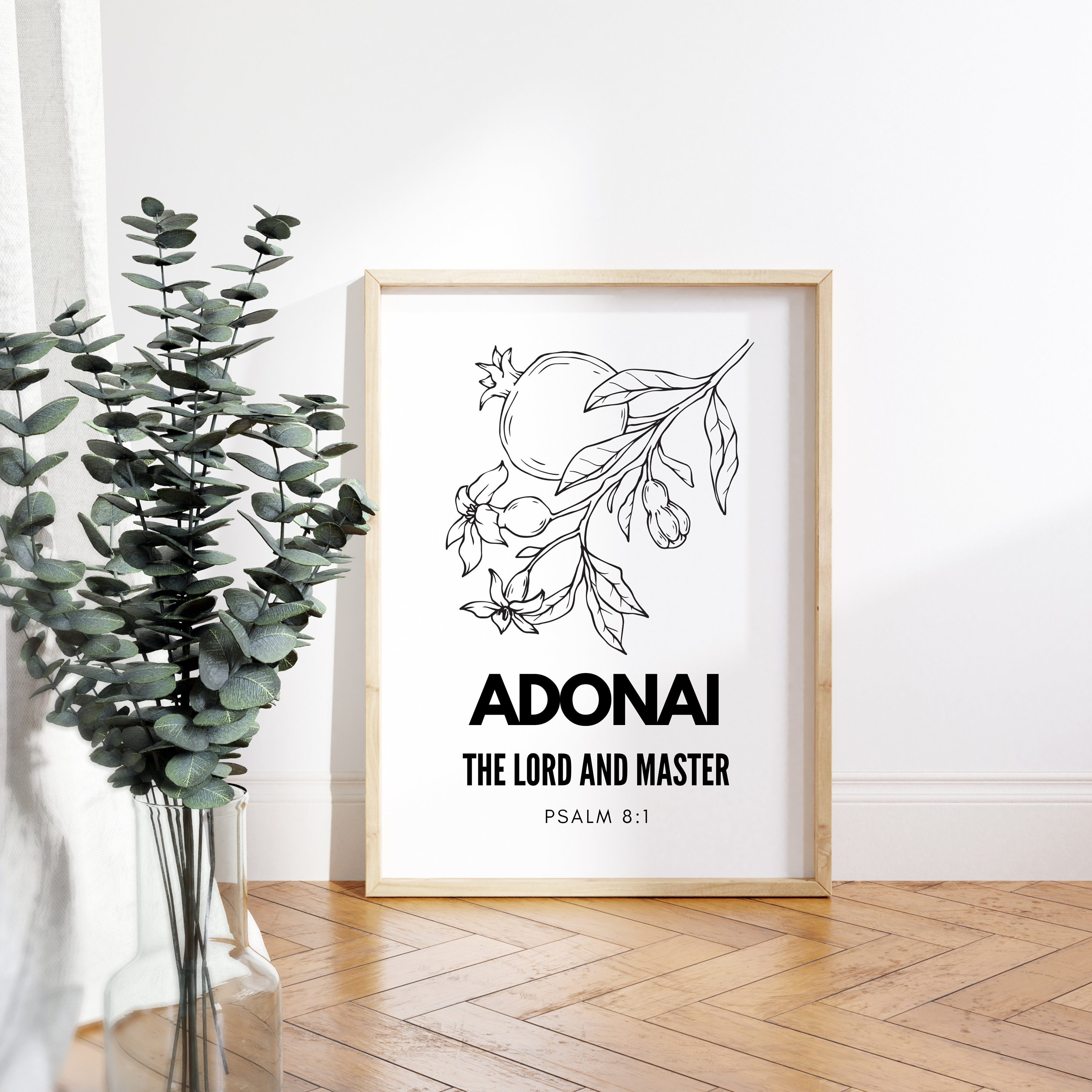 Printable Adonai Wall Art, Instant Download Christian Scripture, Bible ...