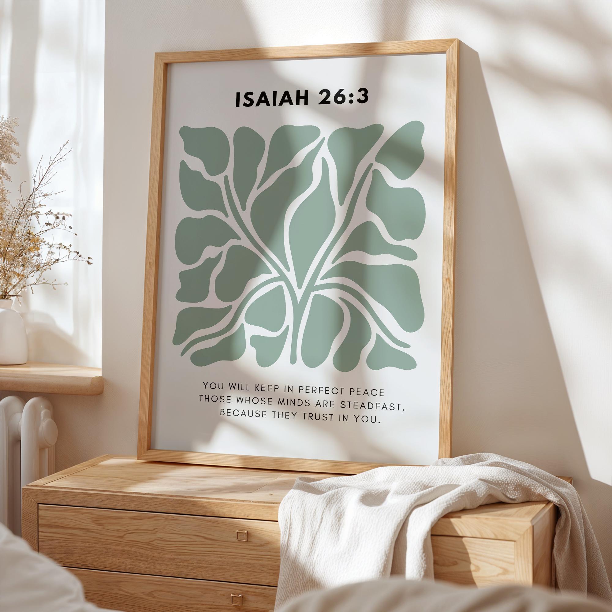 Isaiah 26:3 Scripture Print, Boho Christian Wall Art (digital Download ...
