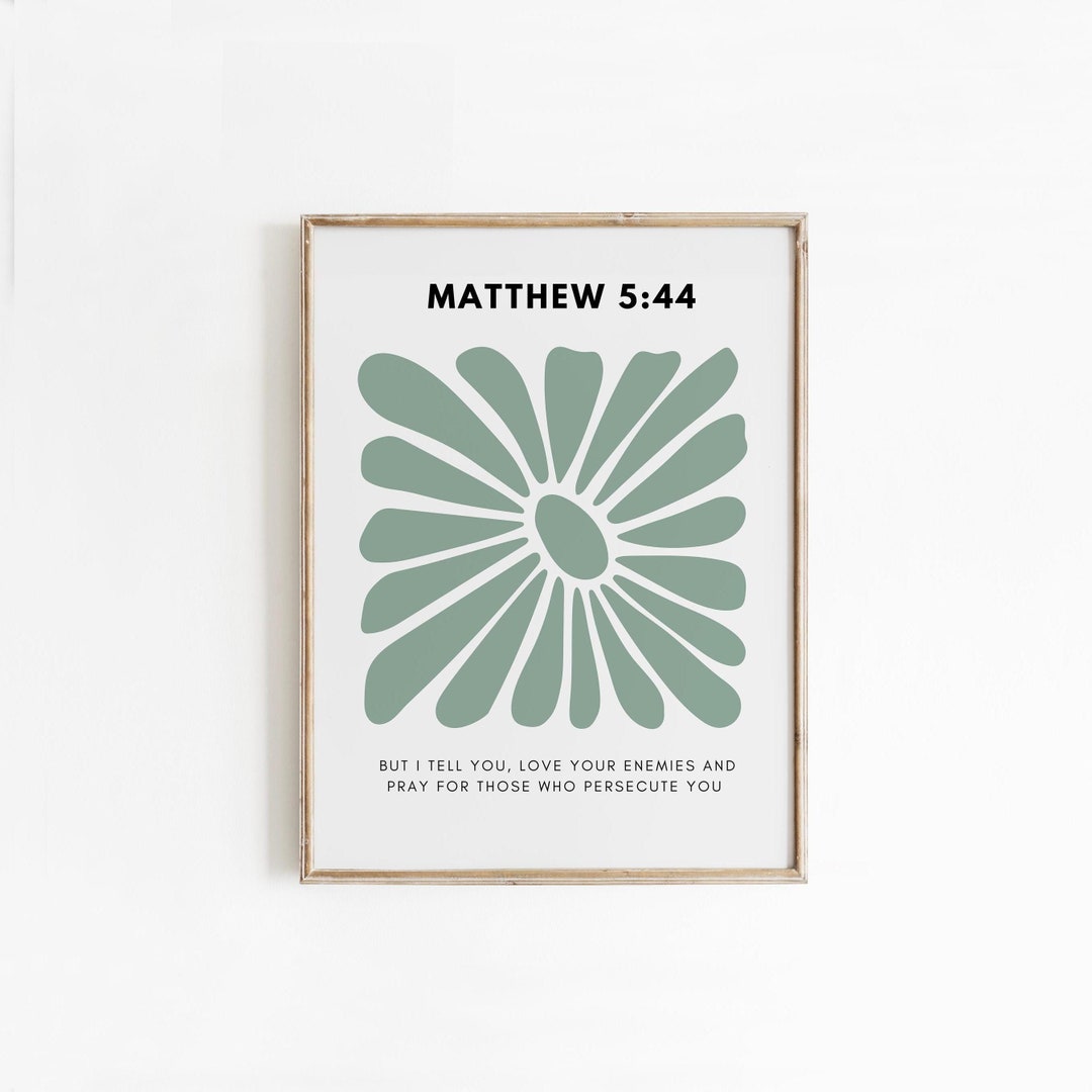 Printable Matthew 5:44 Wall Art, Instant Download Christian Scripture ...