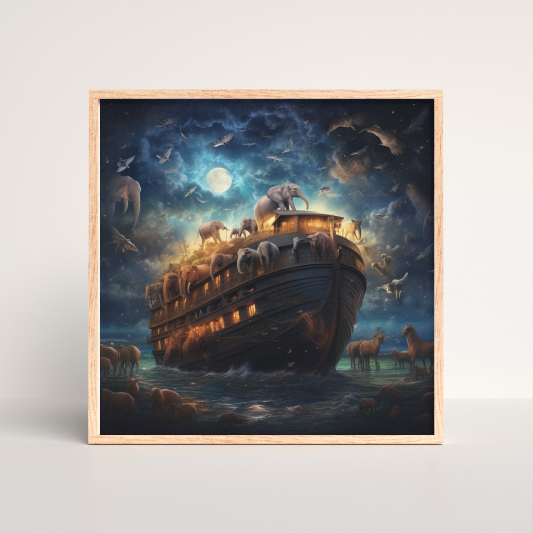Abstract Noah's Ark Painting of Noah's Ark Faith and Belief in God ...