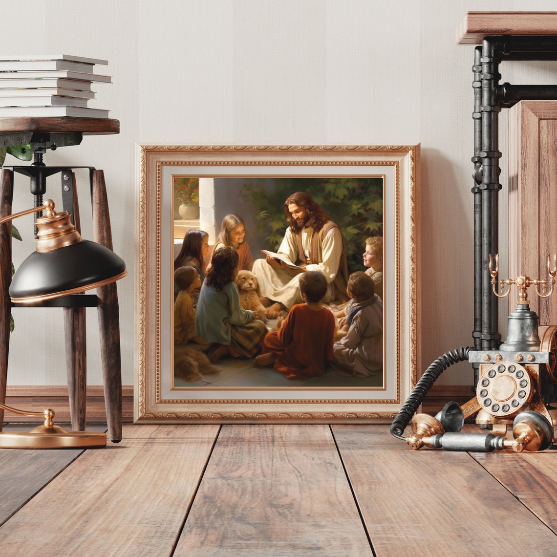 Jesus Teaching Children, Christian Poster, Picture Artwork, Jesus ...