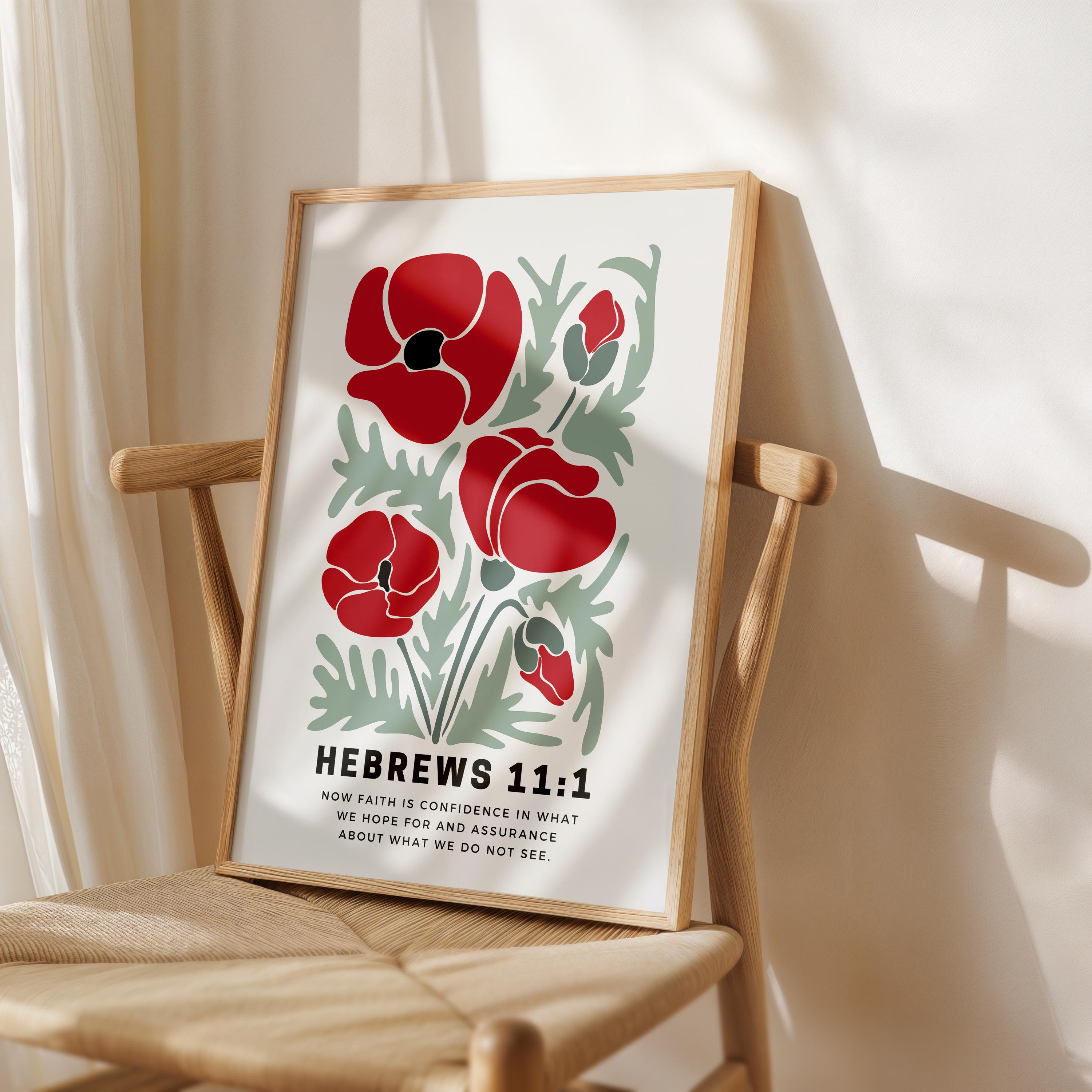 Printable Hebrews 11:1 Wall Art, Instant Download Christian Scripture ...