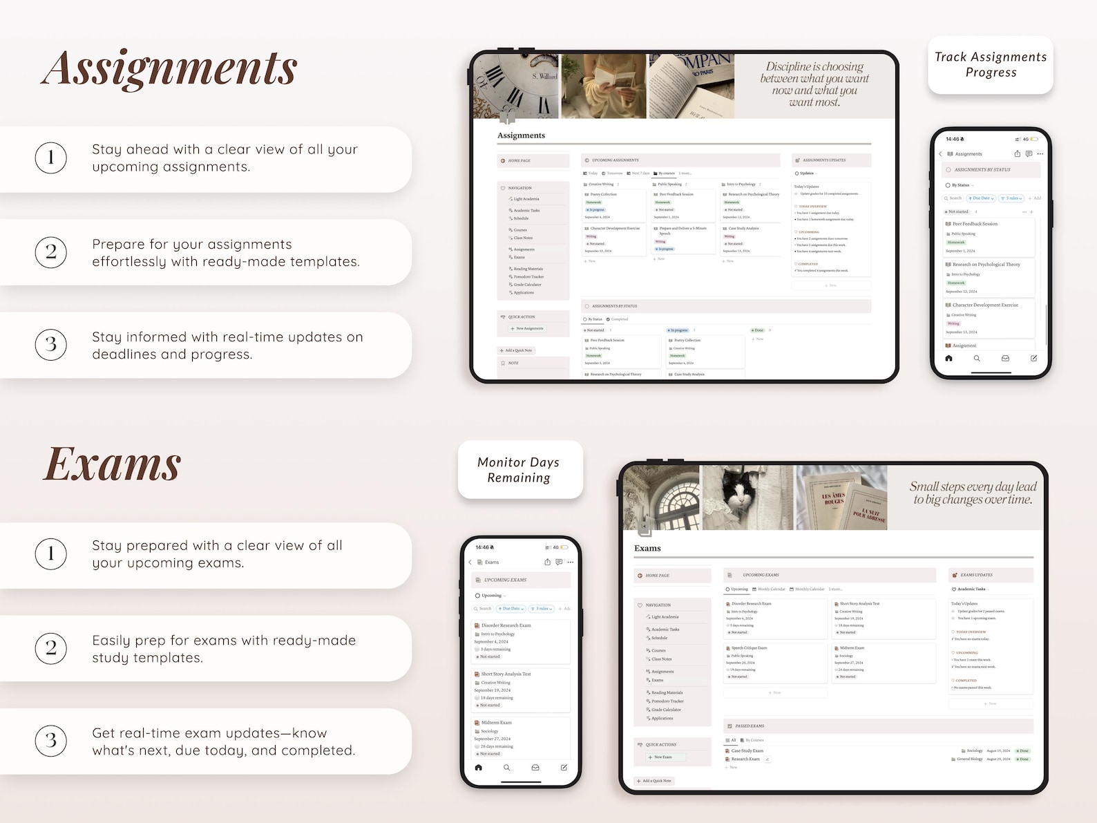 Light Academia Notion Template Notion Student Planner Notion Academic ...