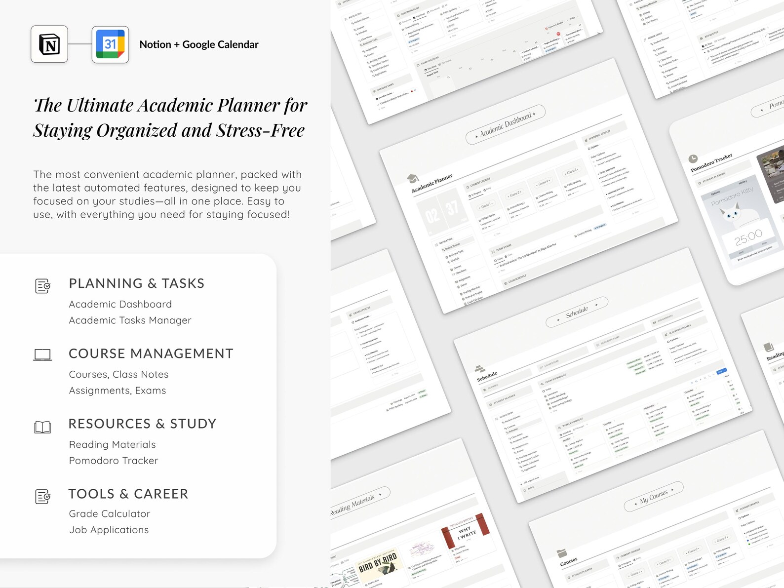 Notion Academic Planner | ADHD Student & College Dashboard | Study ...