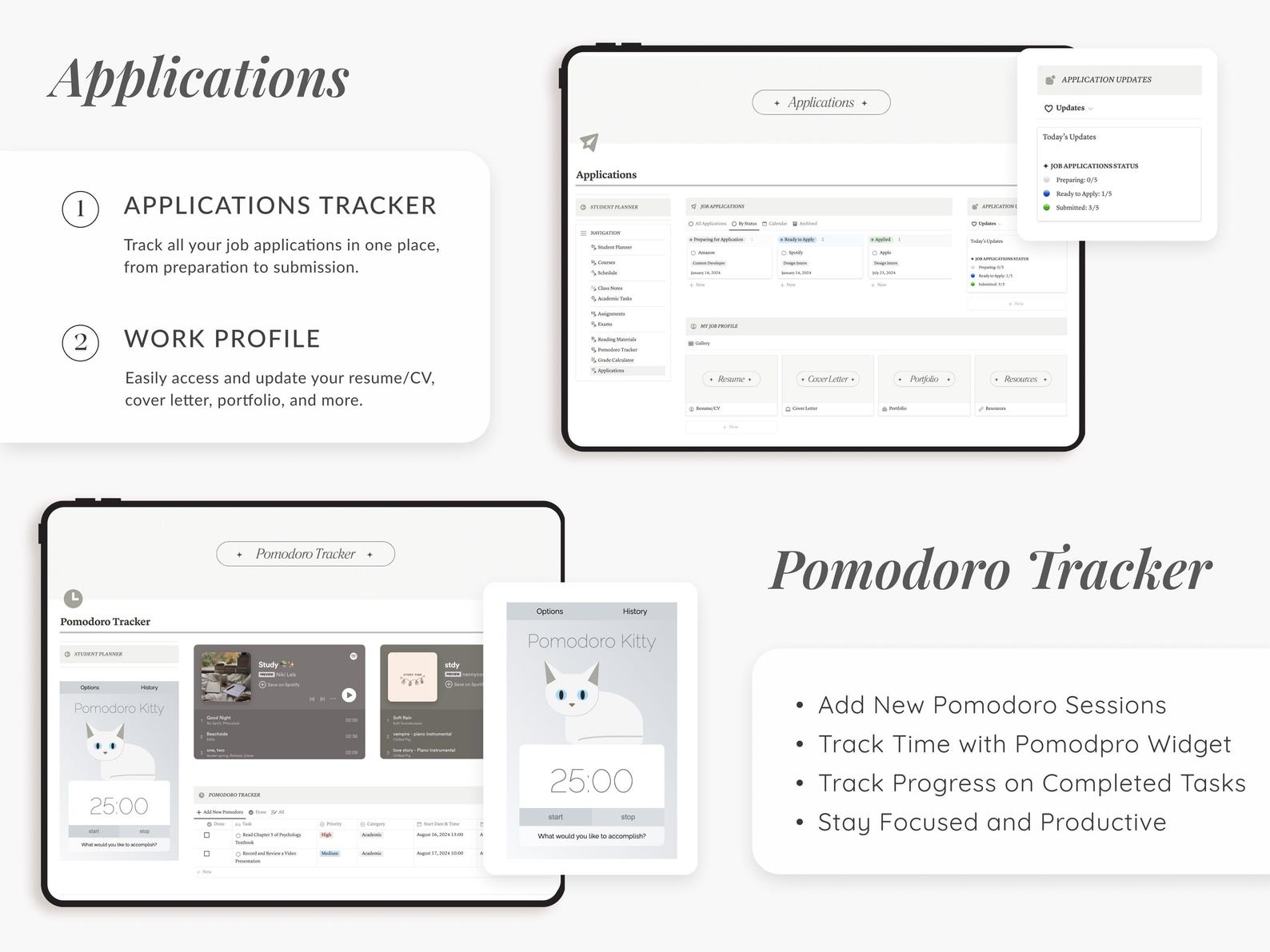Notion Academic Planner | ADHD Student & College Dashboard | Study ...