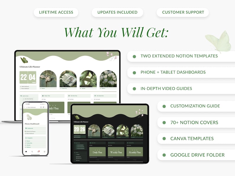 2025 Cottagecore Notion Template, Notion Life Planner, All-in-one ...