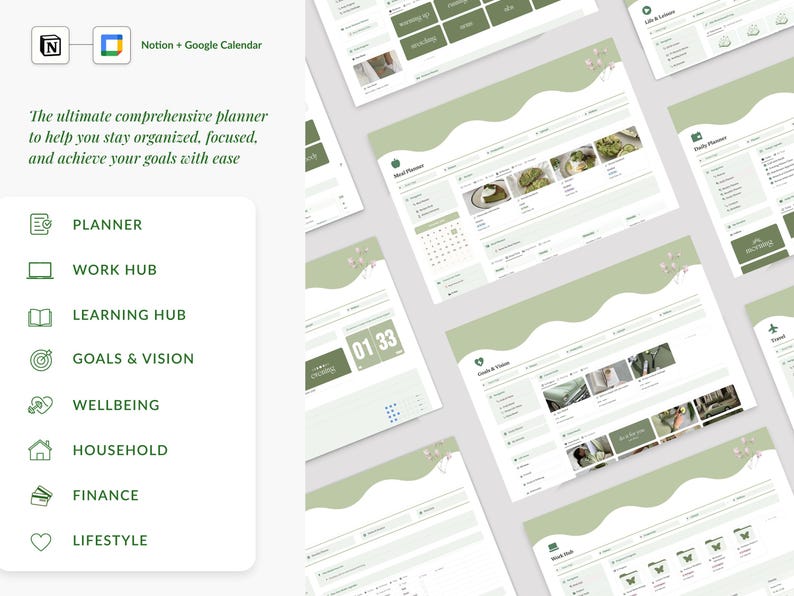 2025 Cottagecore Notion Template, Notion Life Planner, All-in-one ...