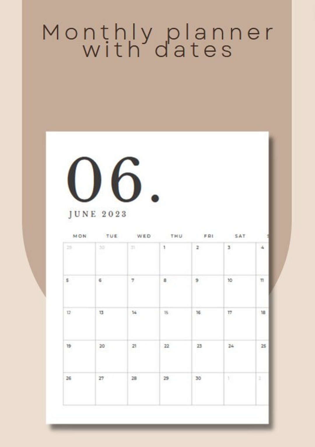 Digital Printable Monthly Planner 2023 - Etsy